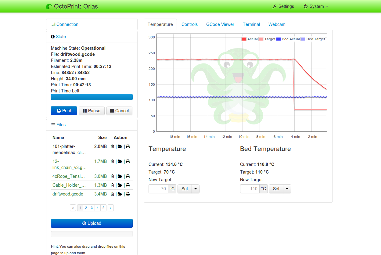 Octoprint - 3D printer list